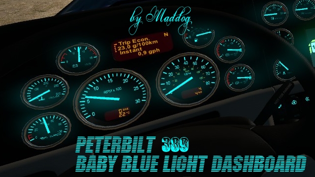 Steam Workshop::Peterbilt 389 Baby-Blue Light Dashboard