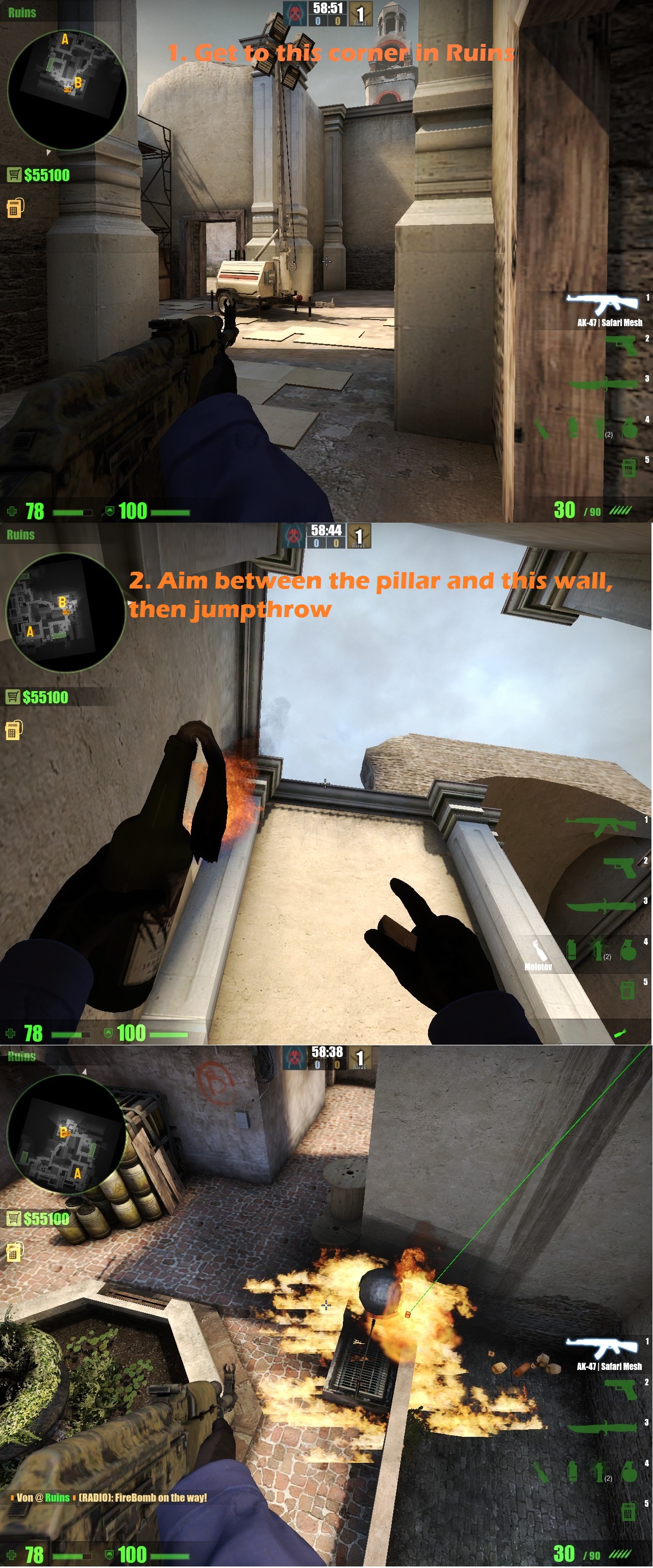 Steam Community :: Guide :: [Inferno] B site barbecue afterplant molotov