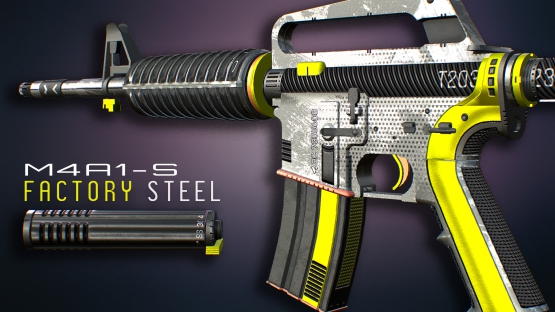 Steam Workshop::M4A1-S | Factory Steel (Yellow)