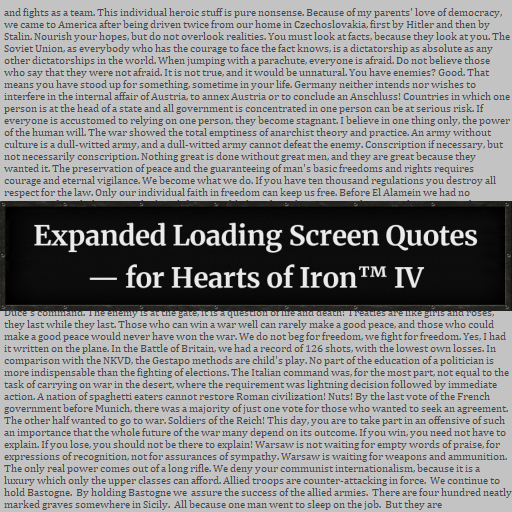 Distinguished World War II quotes for Hearts of Iron IV's loading ...