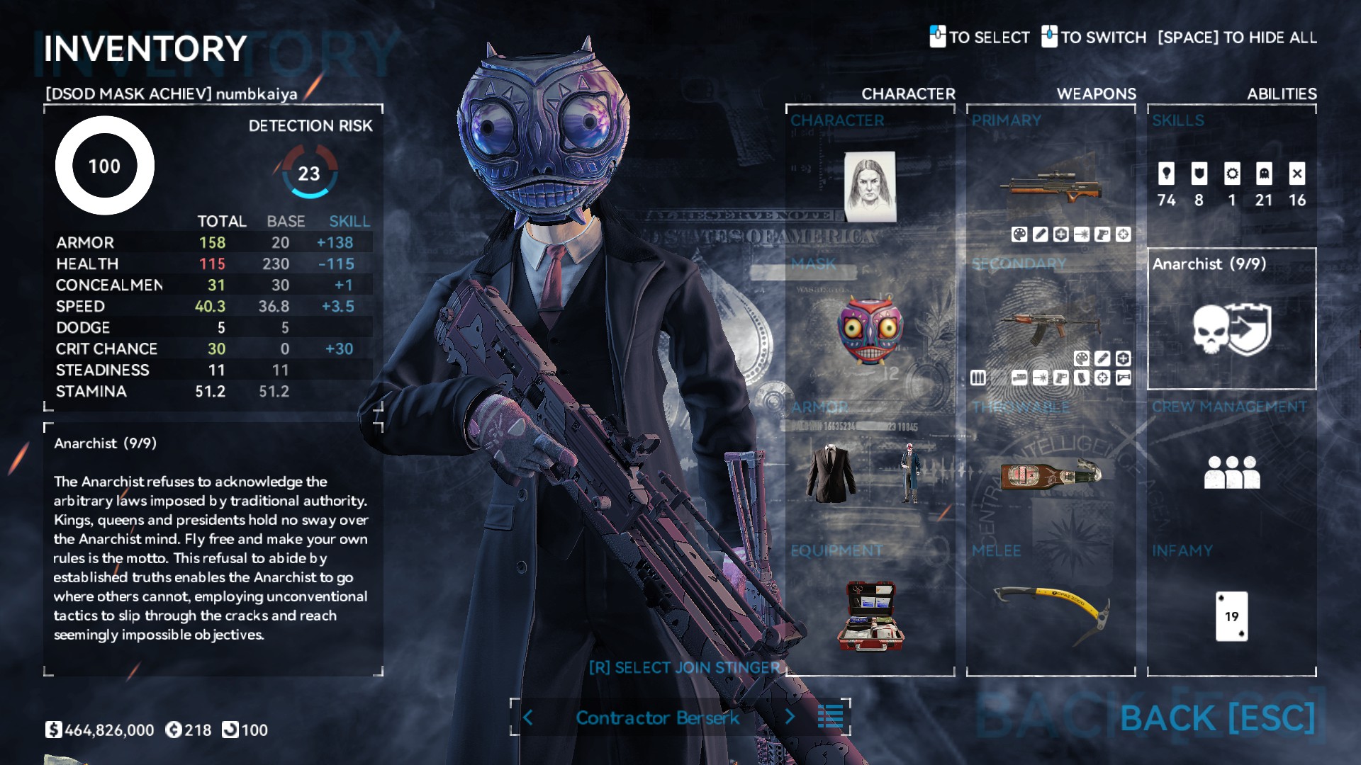 Steam Community :: Guide :: Numbkaiya's PD2 DSOD Builds
