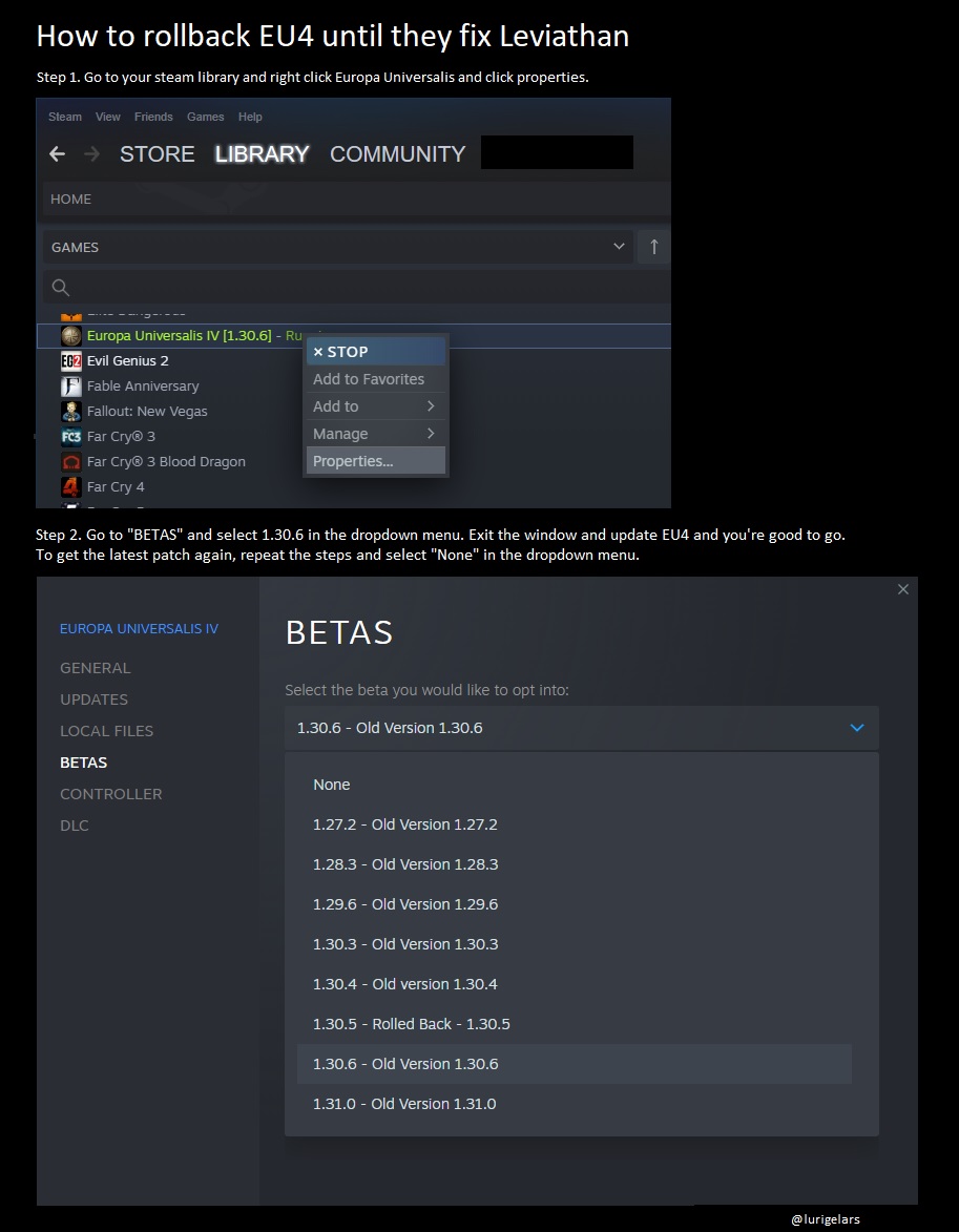 Steam Community :: Guide :: How to rollback to old patch if Leviathan ...
