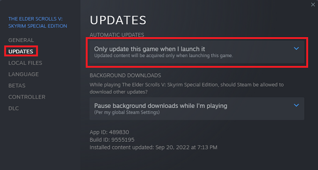 Steam Community :: Guide :: Protect Skyrim SE From Updates