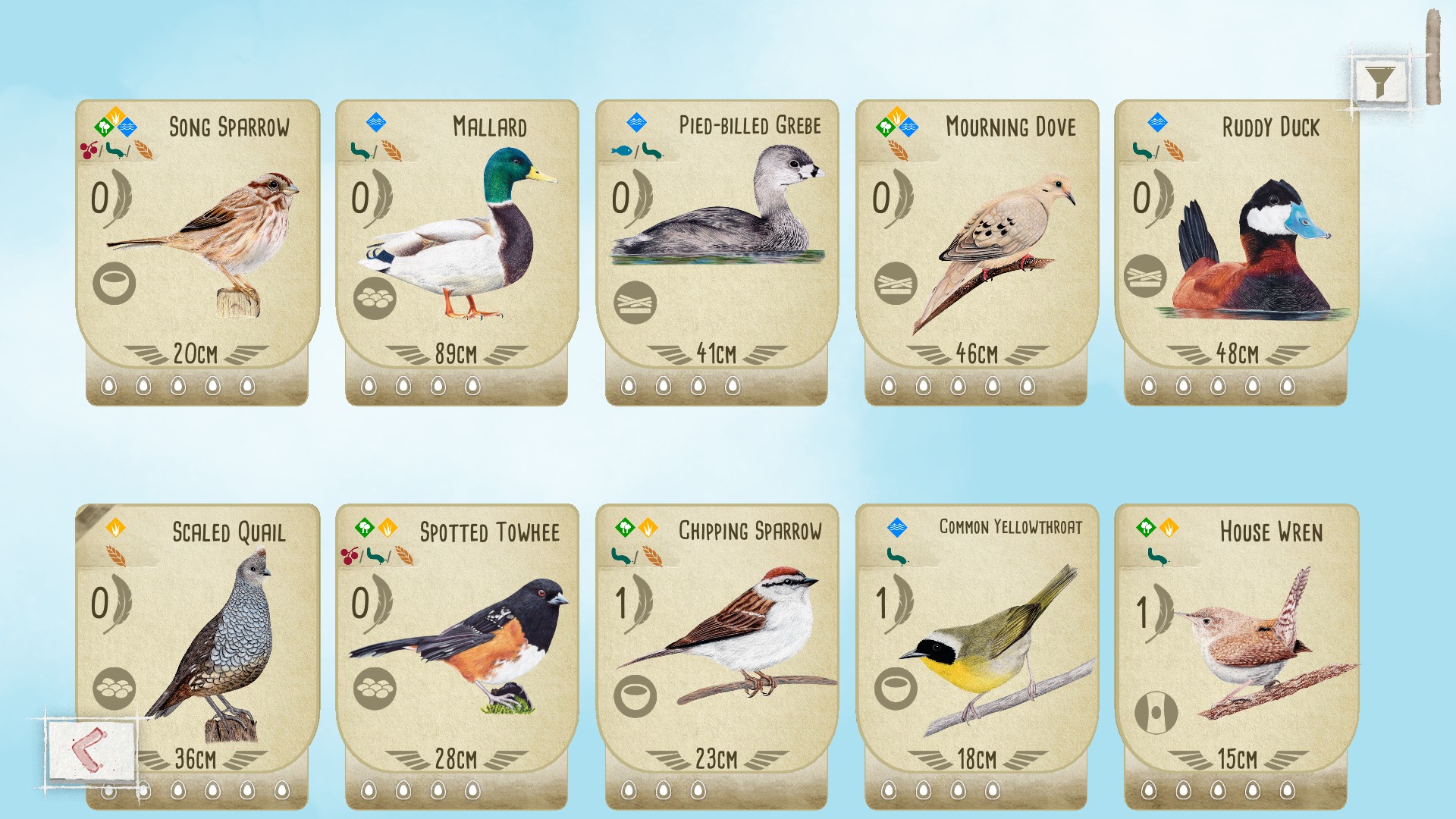Wingspan All Cards Card List