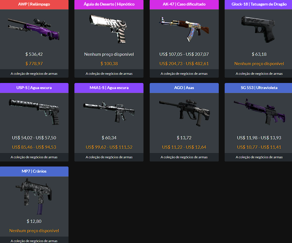 Steam Community :: Guide :: Skins pertencentes as suas caixas CS:GO