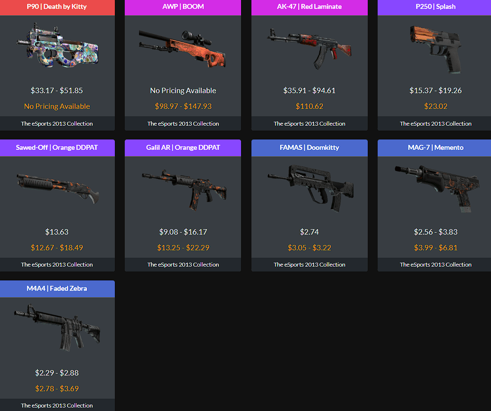 Steam Community :: Guide :: Skins pertencentes as suas caixas CS:GO