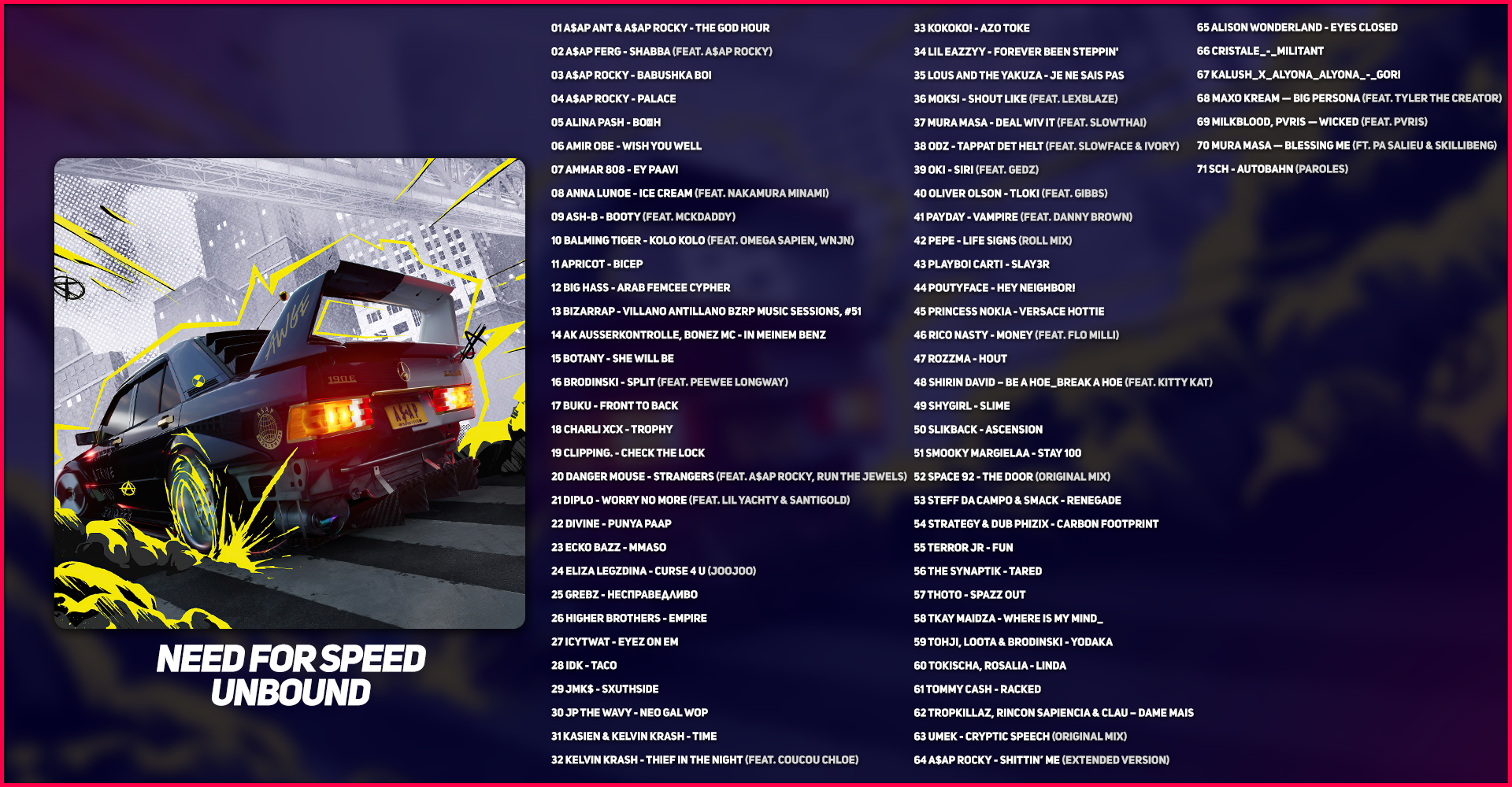 Steam Community :: Guide :: Need for Speed™ Unbound - Soundtrack