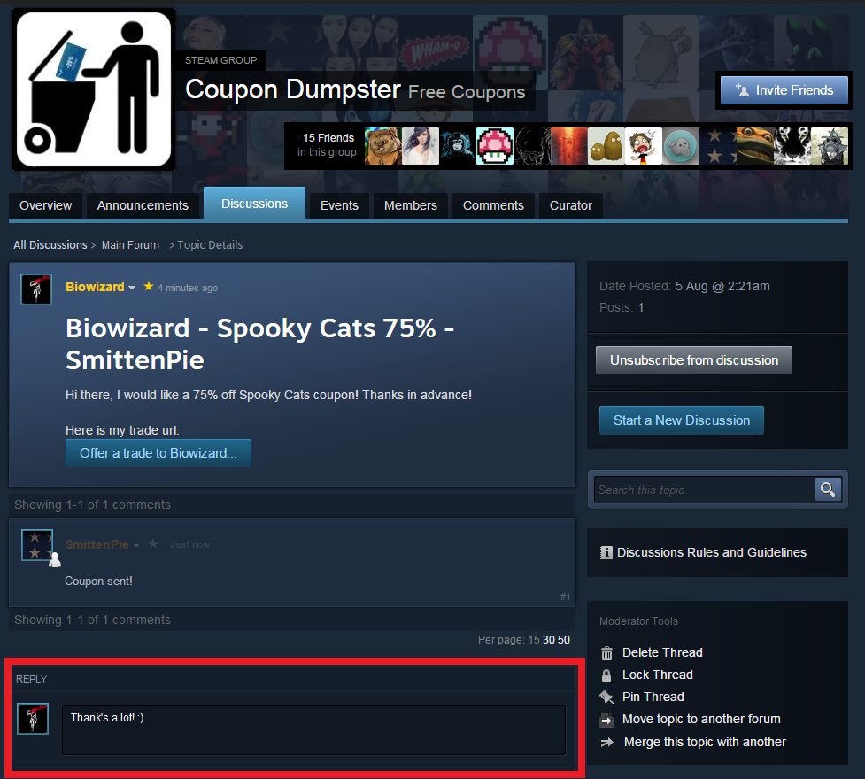 Steam Community :: Guide :: Coupon Dumpster - On how to request a Coupon