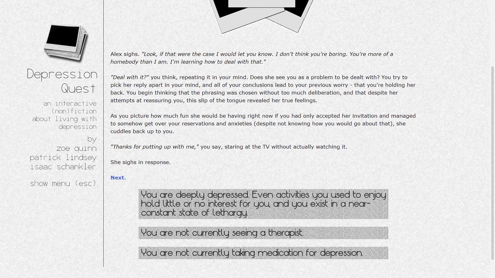 Steam Community :: Depression Quest