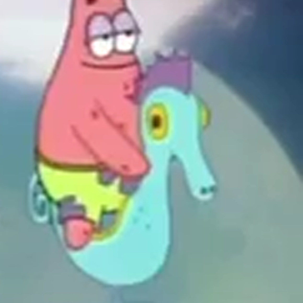 Steam Workshop::Patrick on a seahorse listening to fly me to the moon